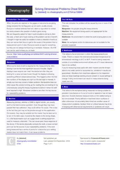 23 Measurement Cheat Sheets - Cheatography.com: Cheat Sheets For Every ...