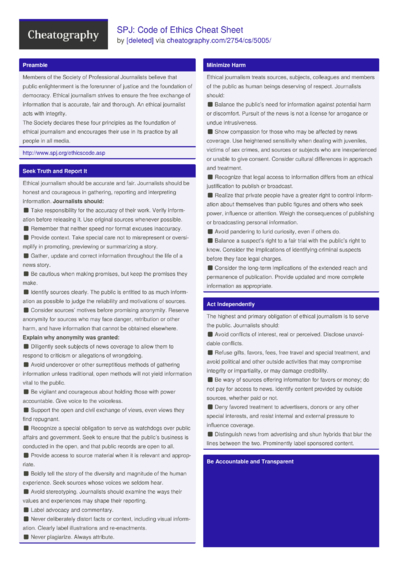 30 Ethics Cheat Sheets - Cheatography.com: Cheat Sheets For Every Occasion