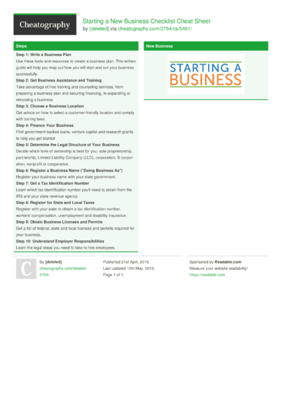 333 Business and Marketing Cheat Sheets - Cheatography.com: Cheat ...