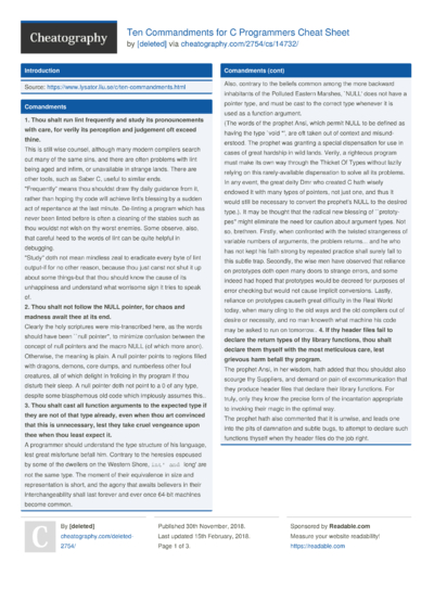 12 Ten Cheat Sheets - Cheatography.com: Cheat Sheets For Every Occasion