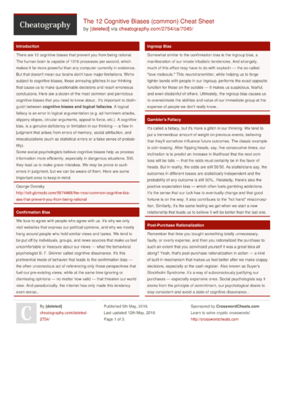 15 Cognitive Cheat Sheets - Cheatography.com: Cheat Sheets For Every ...