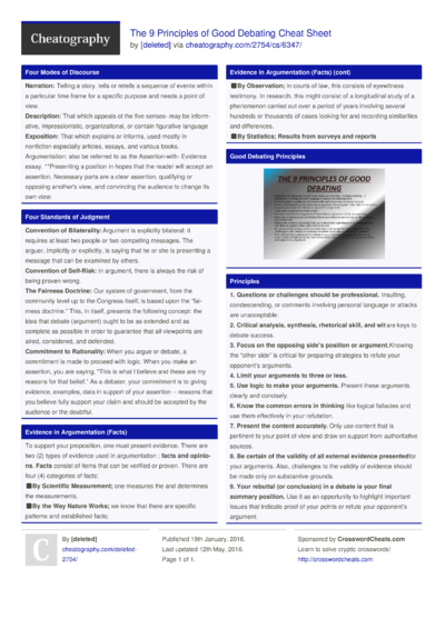5 Debating Cheat Sheets - Cheatography.com: Cheat Sheets For Every Occasion