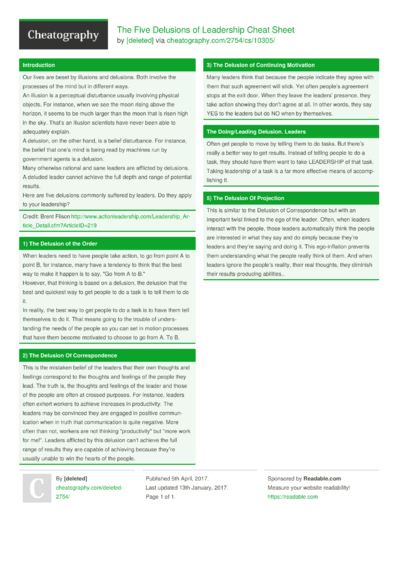 40 Leadership Cheat Sheets - Cheatography.com: Cheat Sheets For Every ...