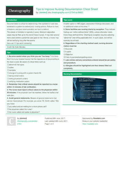 183 Nursing Cheat Sheets - Cheatography.com: Cheat Sheets For Every ...