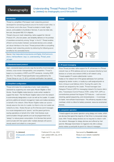5 Protocol Cheat Sheets - Cheatography.com: Cheat Sheets For Every Occasion