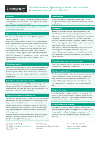 18 Fire Cheat Sheets - Cheatography.com: Cheat Sheets For Every Occasion