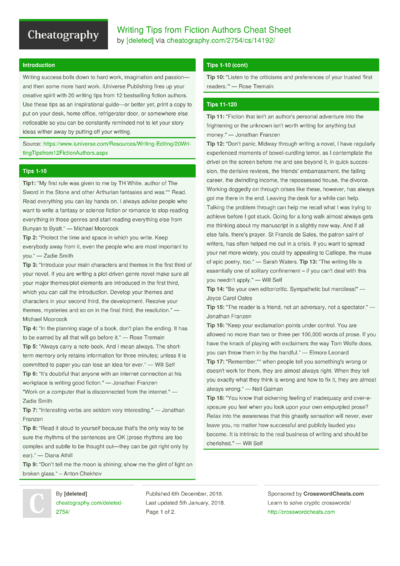 49 Writing Cheat Sheets - Cheatography.com: Cheat Sheets For Every Occasion