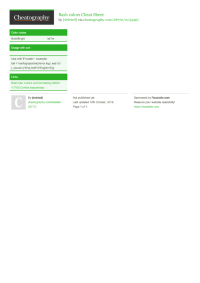 20 Zsh Cheat Sheets - Cheatography.com: Cheat Sheets For Every Occasion