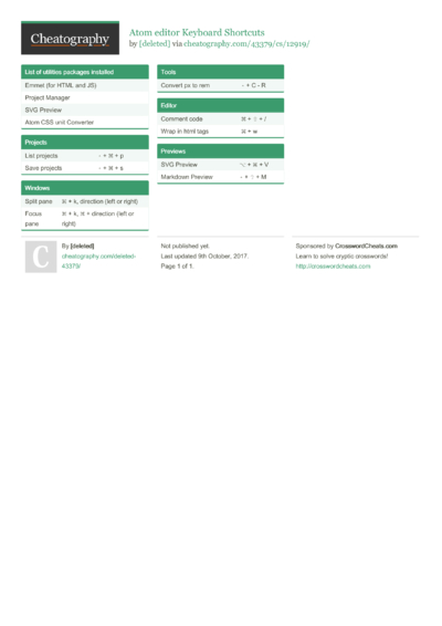 17 Atomic Cheat Sheets - Cheatography.com: Cheat Sheets For Every Occasion