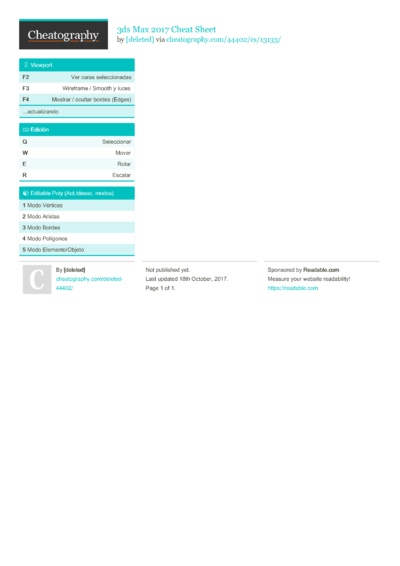 18 3ds Cheat Sheets - Cheatography.com: Cheat Sheets For Every Occasion