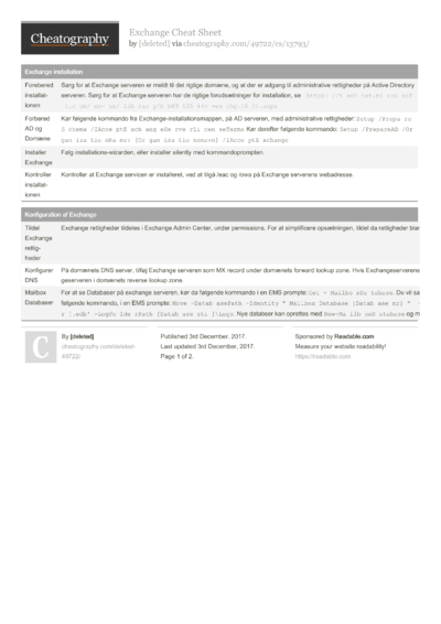 Cheat Sheets in dansk (Danish) - Cheatography.com: Cheat Sheets For ...