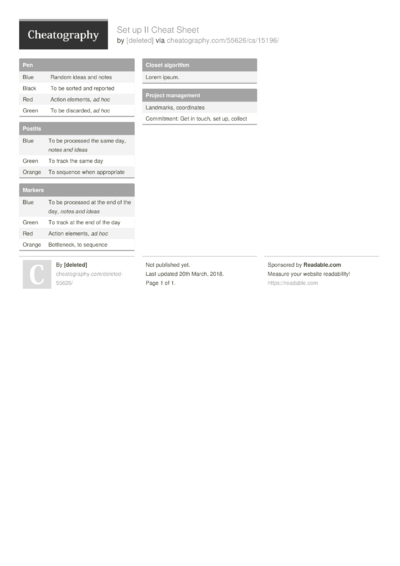 5 Color Cheat Sheets - Cheatography.com: Cheat Sheets For Every Occasion