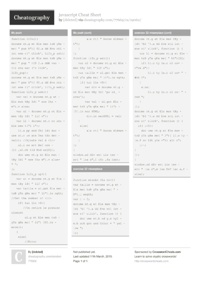 2311 Programming Cheat Sheets - Cheatography.com: Cheat Sheets For ...