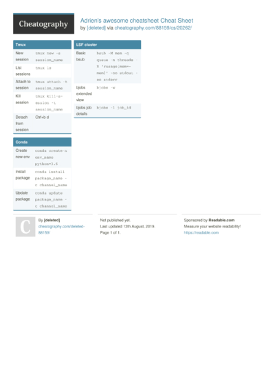 2036 Programming Cheat Sheets - Cheatography.com: Cheat Sheets For Every Occasion