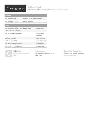 2675 Programming Cheat Sheets - Cheatography.com: Cheat Sheets For Every Occasion