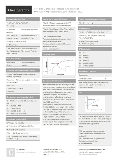Financial Statement Analysis Cheat Sheet by mlboshoff - Download free ... Financial Statement Analysis Cheat Sheet by mlboshoff - Download free ...