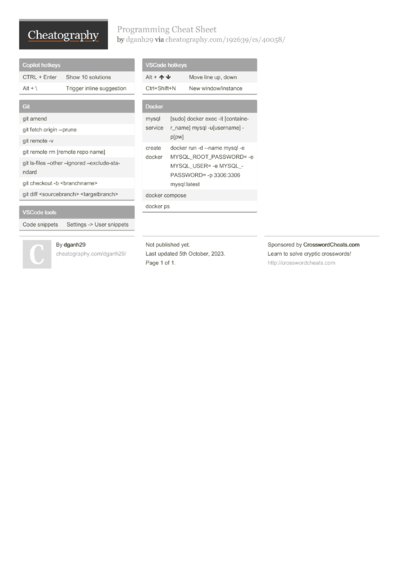 50 Devops Cheat Sheets - Cheatography.com: Cheat Sheets For Every Occasion