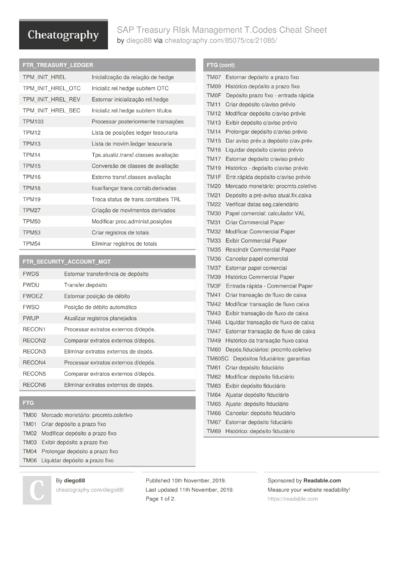 Cheat Sheets In Português Portuguese Cheat Sheets