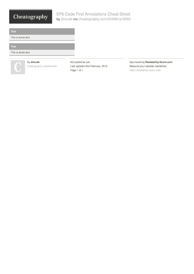 1 Entity-framework Cheat Sheet - Cheatography.com: Cheat Sheets For ... 1 Entity-framework Cheat Sheet - Cheatography.com: Cheat Sheets For ...