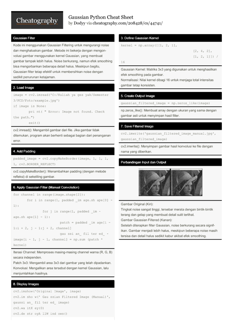 Gaussian Python Cheat Sheet by Dodyy - Download free from Cheatography ... Gaussian Python Cheat Sheet by Dodyy - Download free from Cheatography ...