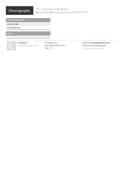 19 Frontend Cheat Sheets - Cheatography.com: Cheat Sheets For Every ...