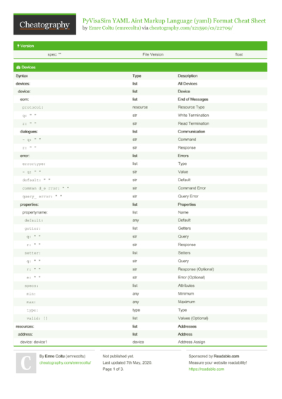 8 Simulator Cheat Sheets - Cheatography.com: Cheat Sheets For Every ...