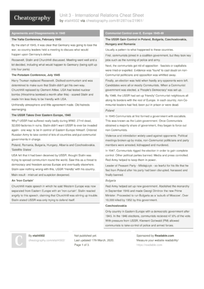 79 History Cheat Sheets - Cheatography.com: Cheat Sheets For Every Occasion