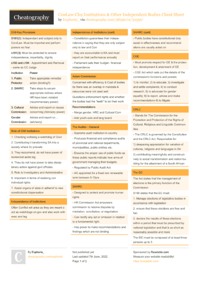 77 Law Cheat Sheets - Cheatography.com: Cheat Sheets For Every Occasion