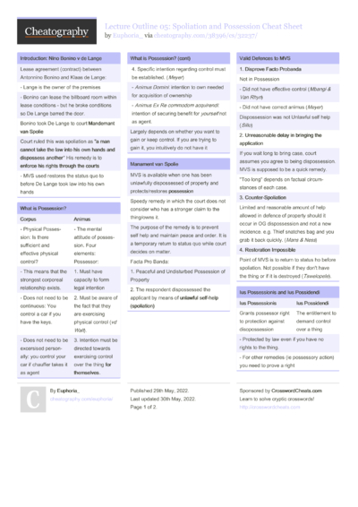 158 Law Cheat Sheets - Cheatography.com: Cheat Sheets For Every Occasion