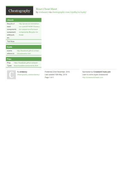 23 React Cheat Sheets Cheat Sheets For Every Occasion