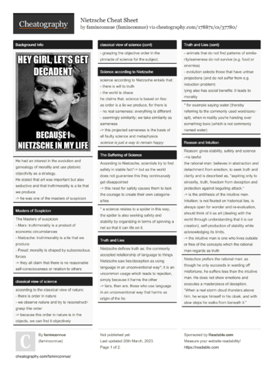 54 Philosophy Cheat Sheets - Cheatography.com: Cheat Sheets For Every ...