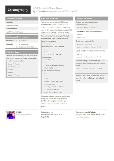 3 Sdf Cheat Sheets - Cheatography.com: Cheat Sheets For Every Occasion