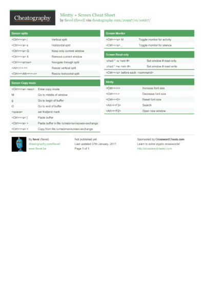 19 Screen Cheat Sheets - Cheatography.com: Cheat Sheets For Every Occasion