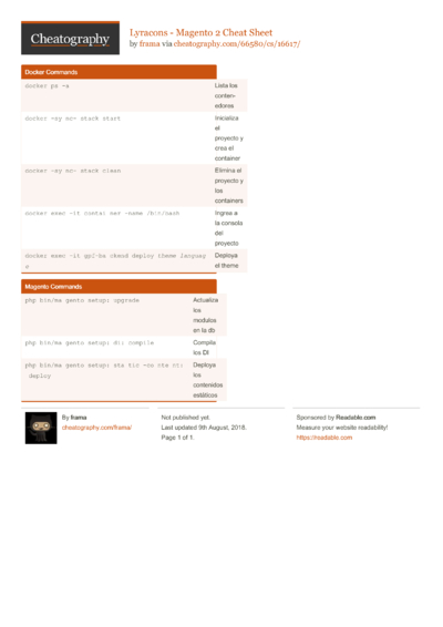 10 Magento Cheat Sheets - Cheatography.com: Cheat Sheets For Every Occasion