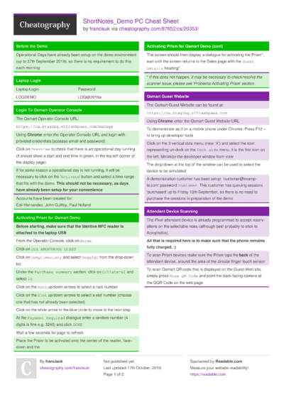 4 Demo Cheat Sheets - Cheatography.com: Cheat Sheets For Every Occasion