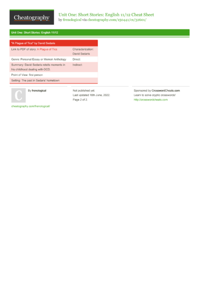 27 Literature Cheat Sheets - Cheatography.com: Cheat Sheets For Every ...