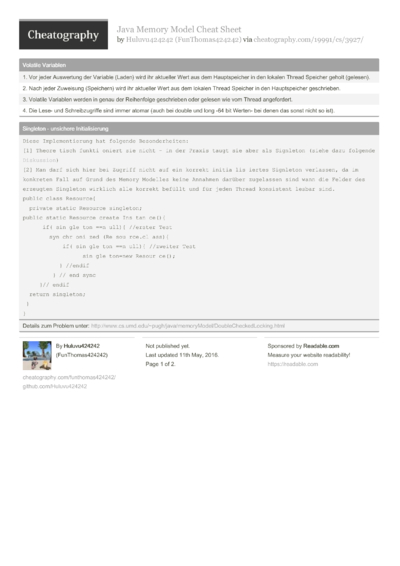 17 Memory Cheat Sheets - Cheatography.com: Cheat Sheets For Every Occasion
