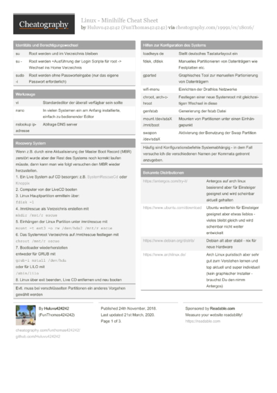 Arch Cheat Sheets - Cheatography.com: Cheat Sheets For Every Occasion