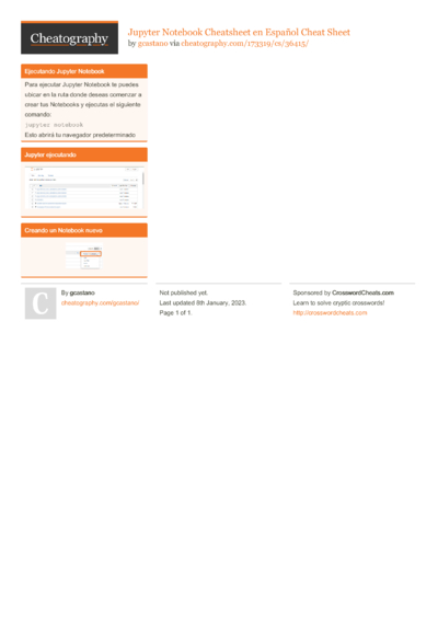 9 Jupyter Cheat Sheets - Cheatography.com: Cheat Sheets For Every Occasion