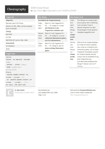 72 Engineering Cheat Sheets - Cheatography.com: Cheat Sheets For Every Occasion