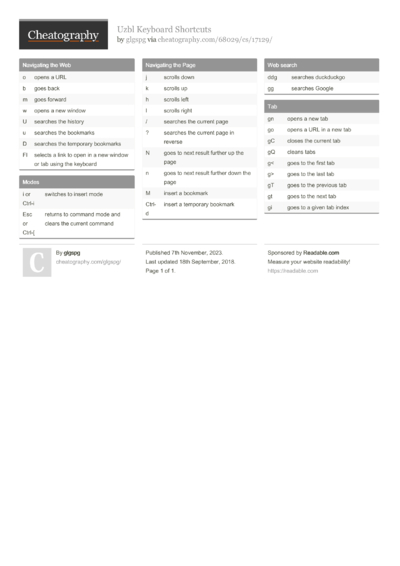 16 Browser Cheat Sheets - Cheatography.com: Cheat Sheets For Every Occasion