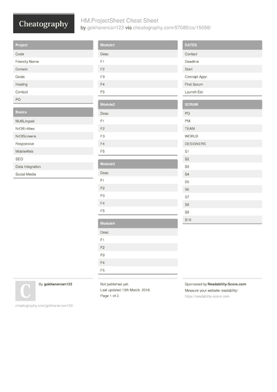37 Project Cheat Sheets - Cheatography.com: Cheat Sheets For Every Occasion