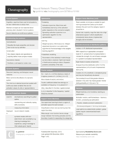 23 Theory Cheat Sheets - Cheatography.com: Cheat Sheets For Every Occasion