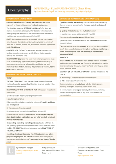 7 Family Cheat Sheets - Cheatography.com: Cheat Sheets For Every Occasion