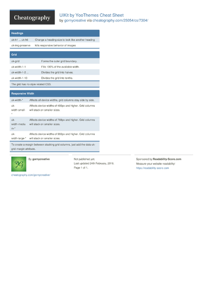 32 Framework Cheat Sheets - Cheatography.com: Cheat Sheets For Every ...