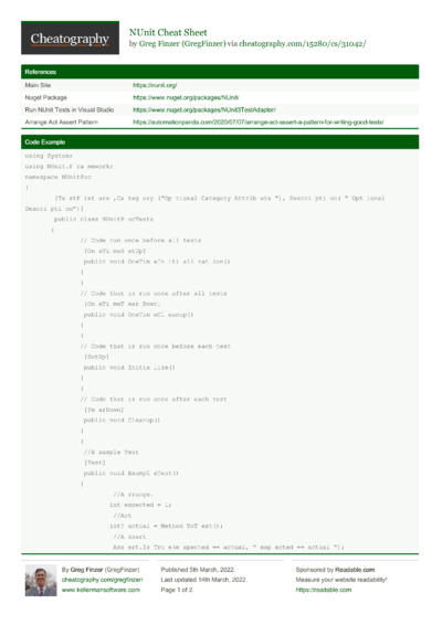 33 Dotnet Cheat Sheets - Cheatography.com: Cheat Sheets For Every Occasion