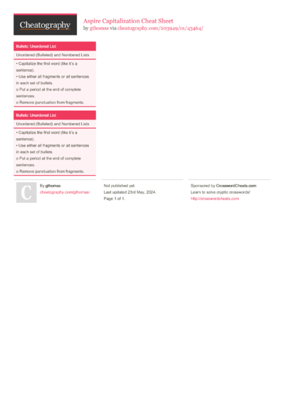 3918 Education Cheat Sheets - Cheatography.com: Cheat Sheets For Every ...