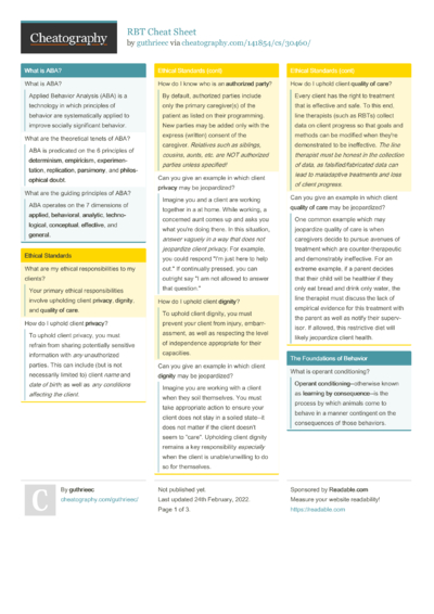 1 Applied-behavior-analysis Cheat Sheet - Cheatography.com: Cheat ...