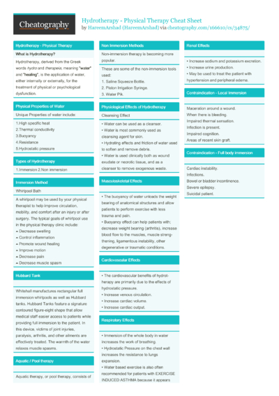 23 Therapy Cheat Sheets - Cheatography.com: Cheat Sheets For Every Occasion