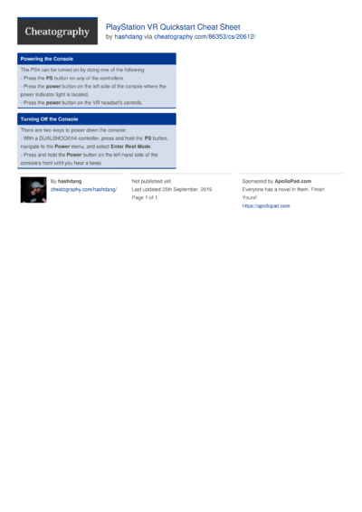 2 Ps4 Cheat Sheets - Cheatography.com: Cheat Sheets For Every Occasion